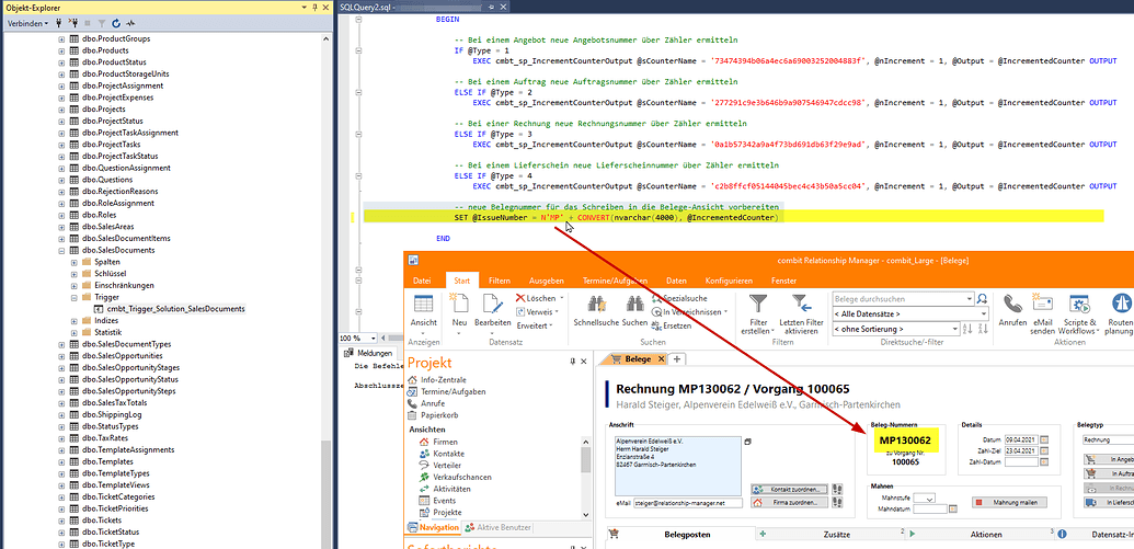Belegnummer Anpassen - combit CRM-Forum